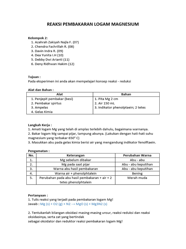 LKPD REAKSI REDOKS KEL 2 | PDF