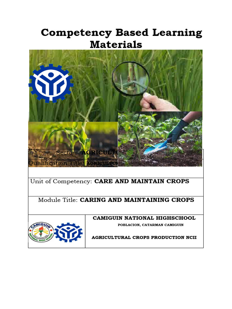 W CBLM-new Care and Maintain Crops | PDF | Fertilizer | Pest (Organism)