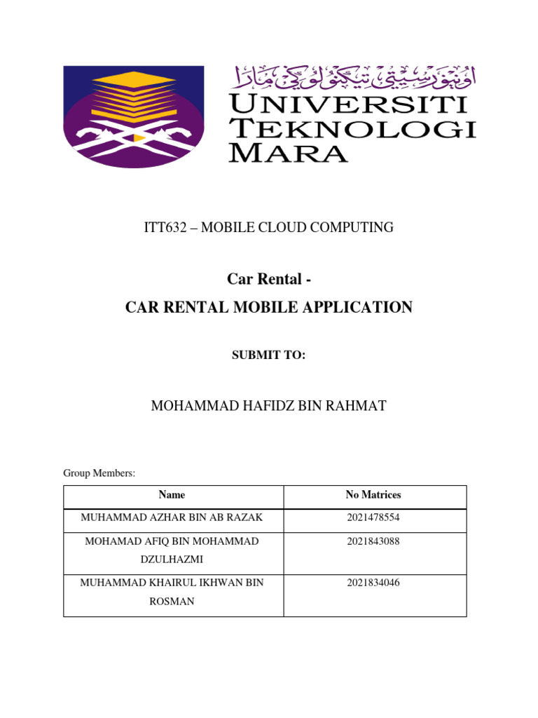 Itt632 - Car Rental | PDF