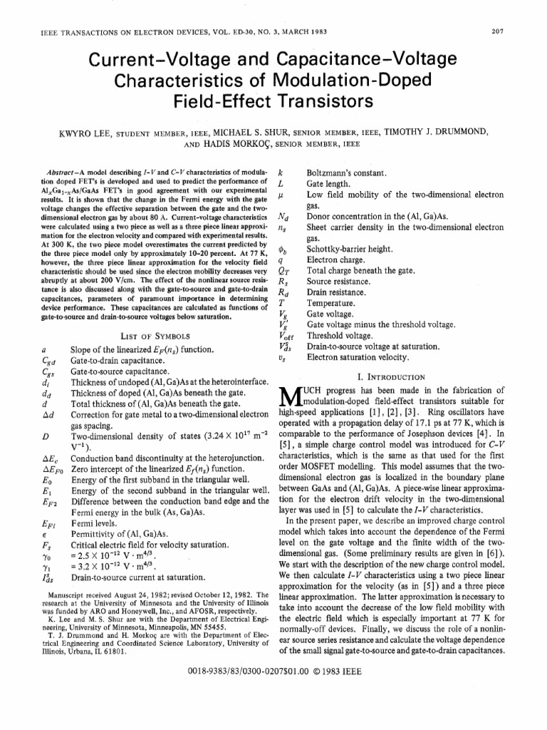 Kwyrolee1983 - HEMT Model. | PDF | Field Effect Transistor | Mosfet