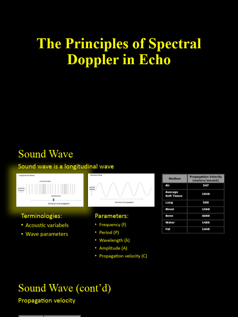 The Principles of Spectral Doppler in Echo | PDF | Waves | Doppler Effect