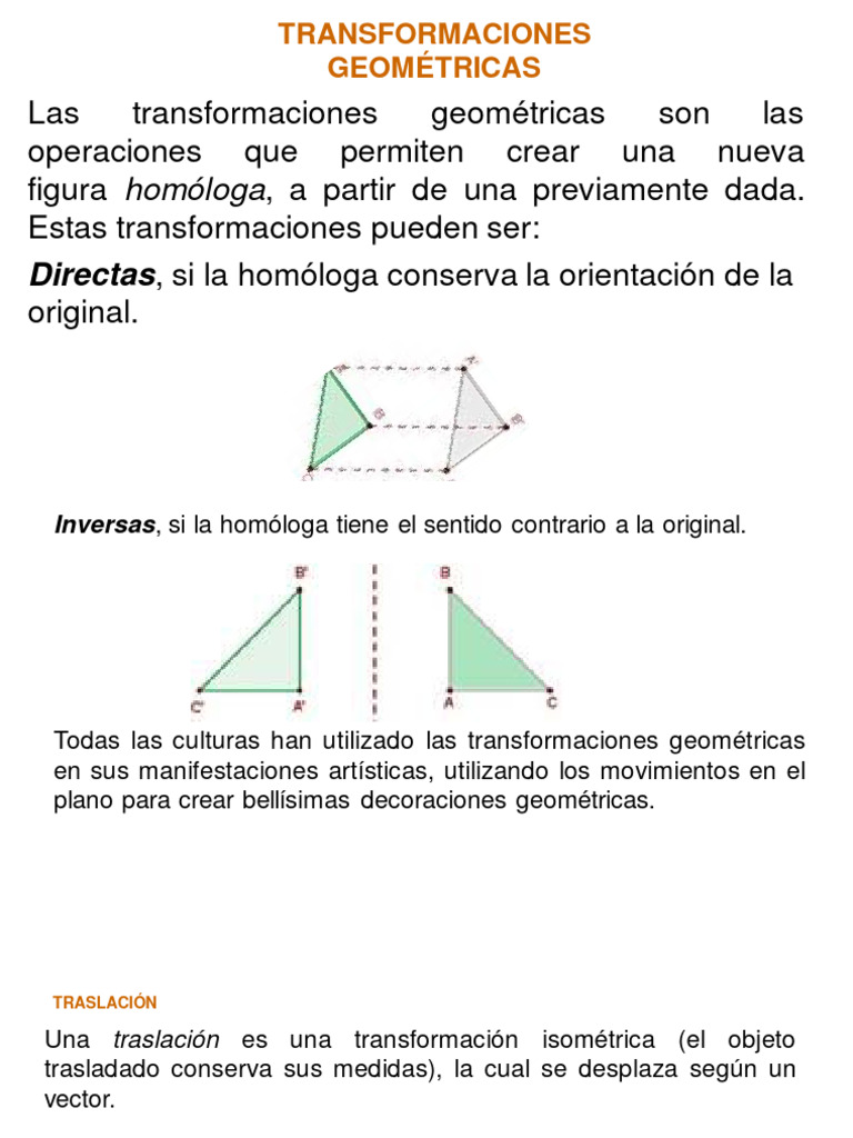 Transformaciones Geométricas | PDF