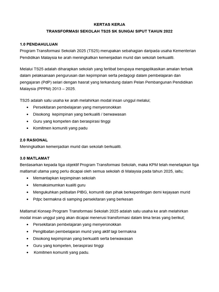 Kertas Kerja TS25 | PDF