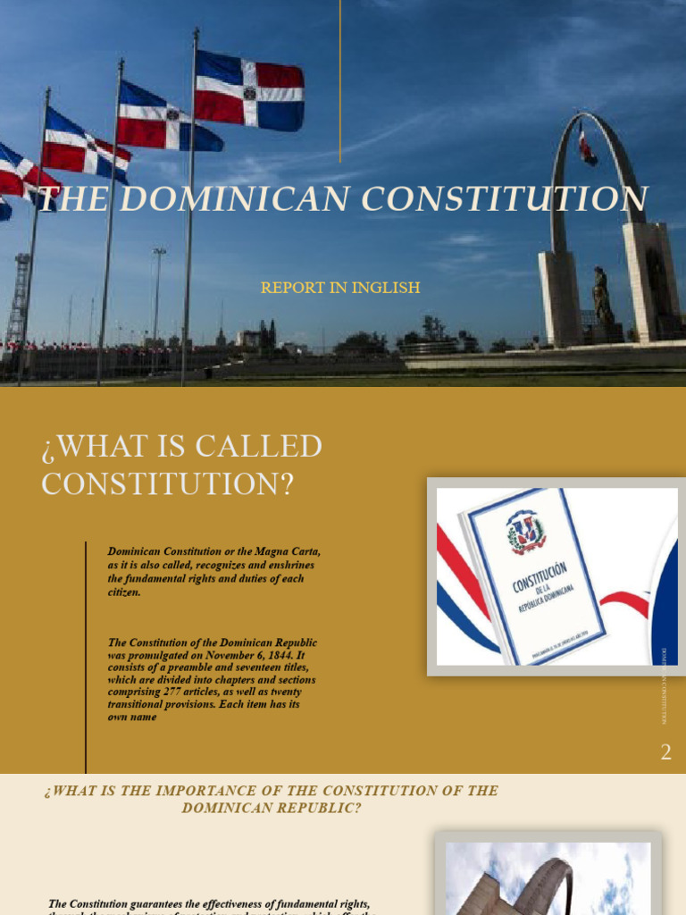 THE DOMINICAN CONSTITUTION | PDF | Constitution | Dominican Republic
