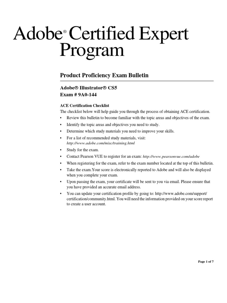 ACE Exam Guide IllustratorCS5 | PDF | Adobe Systems | Portable Document ...