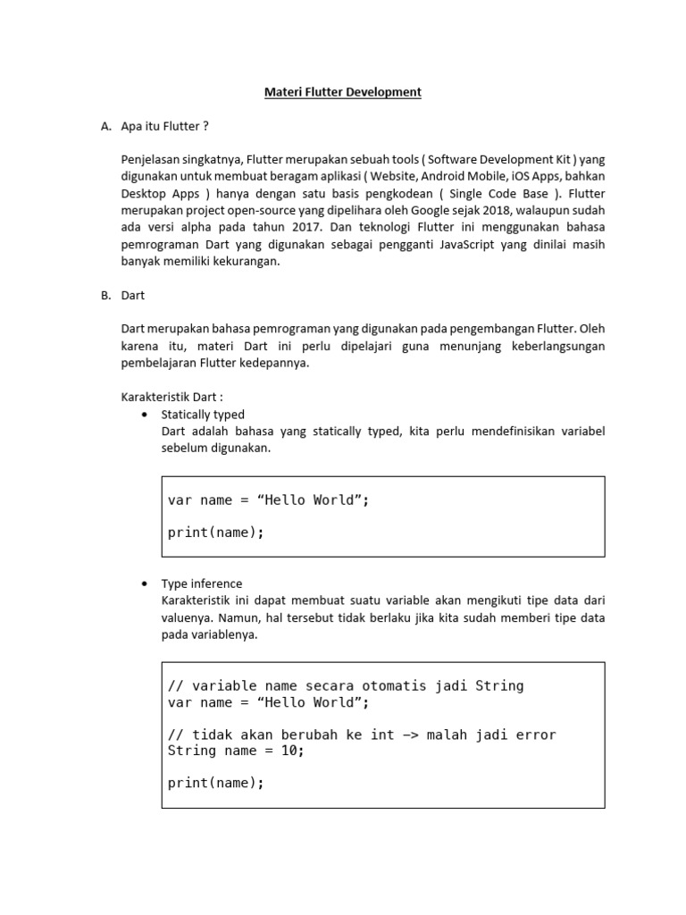 Materi Flutter Development | PDF | Komputer | Teknologi & Rekayasa