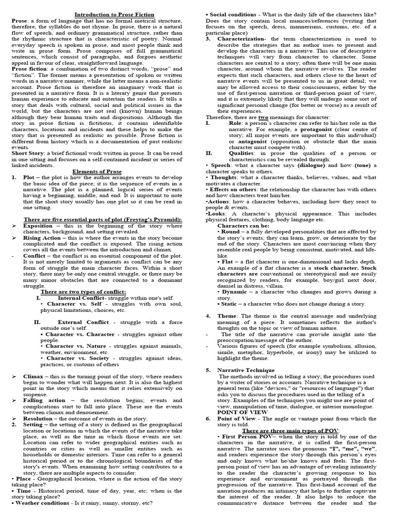 Introduction To Prose Fiction | PDF | Narration | Narrative