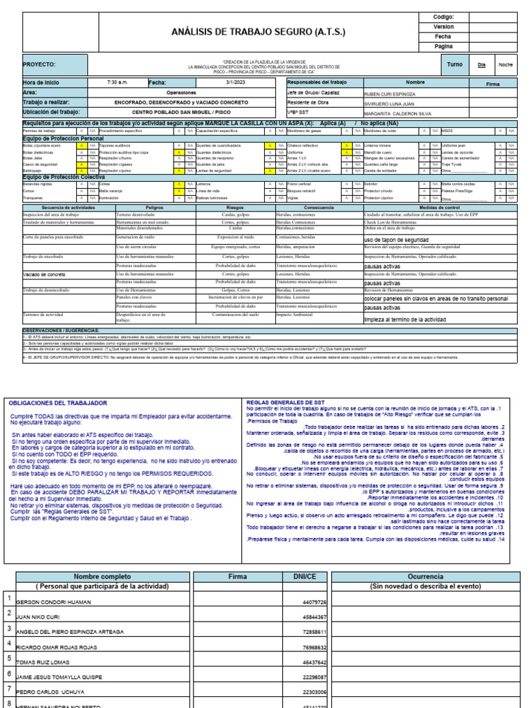 ATS Encofrado de Piso | PDF | Materiales