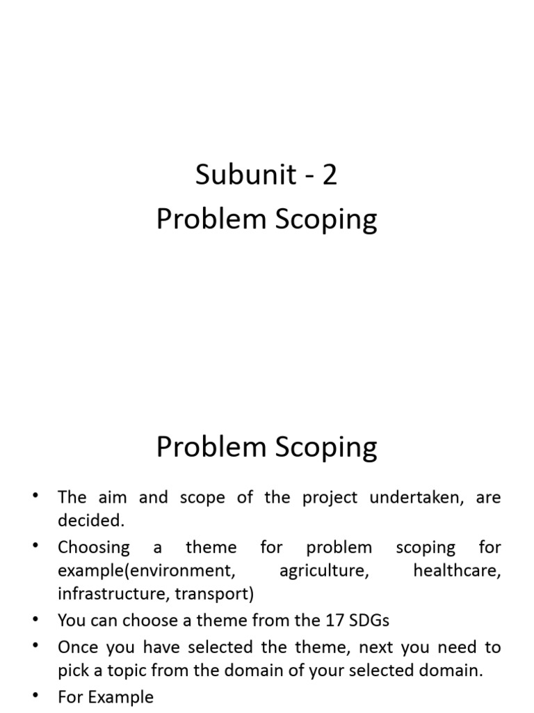 Subunit - 2 (Problem Scoping) - 1 | PDF | Phases Of Clinical Research | Clinical Trial