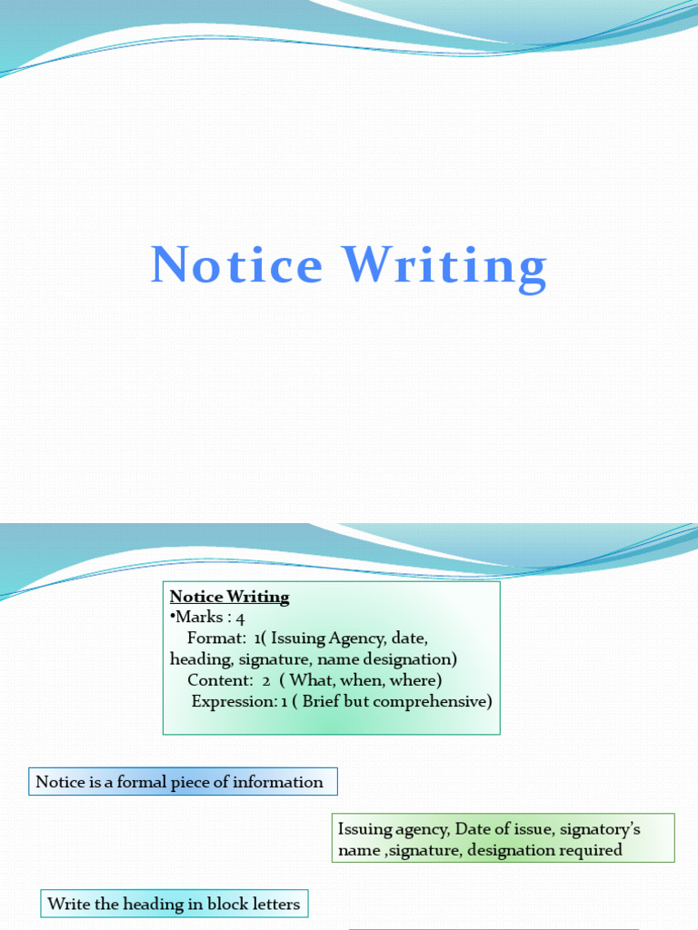 Notice Writing | PDF