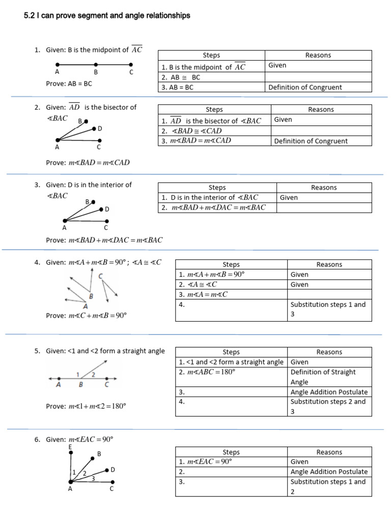 Geo 5.2 Proving Segments and Angles | PDF | Triangle Geometry ...