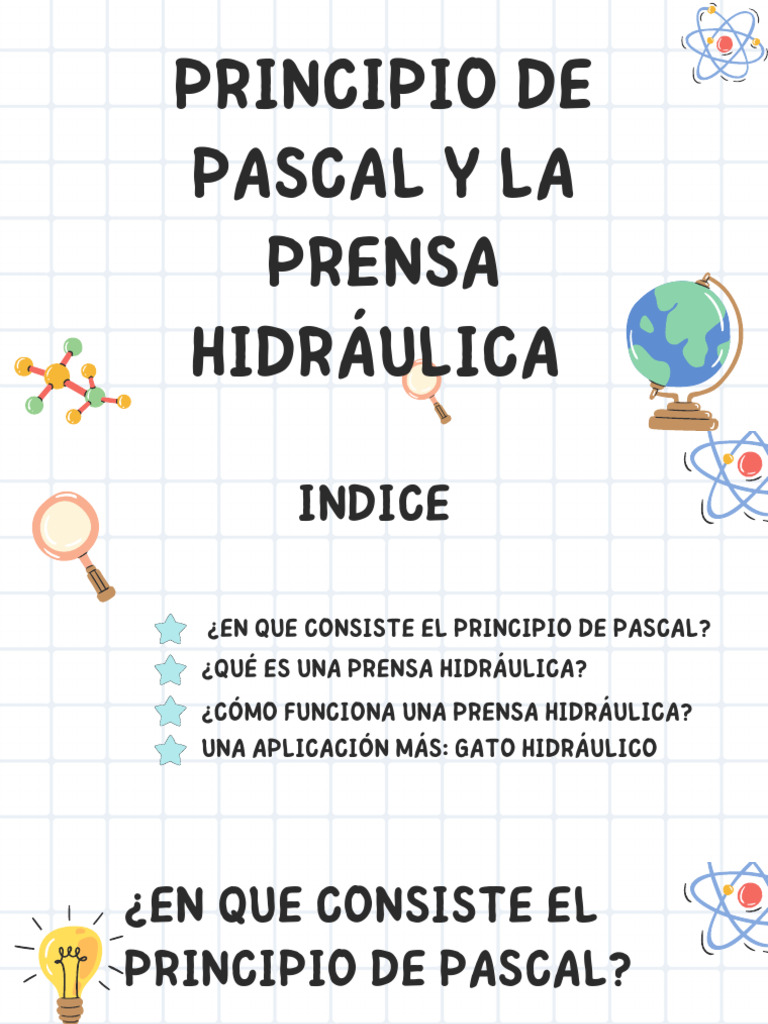 Prensa Hidráulica y Principio de Pascal | PDF | Presión | Líquidos