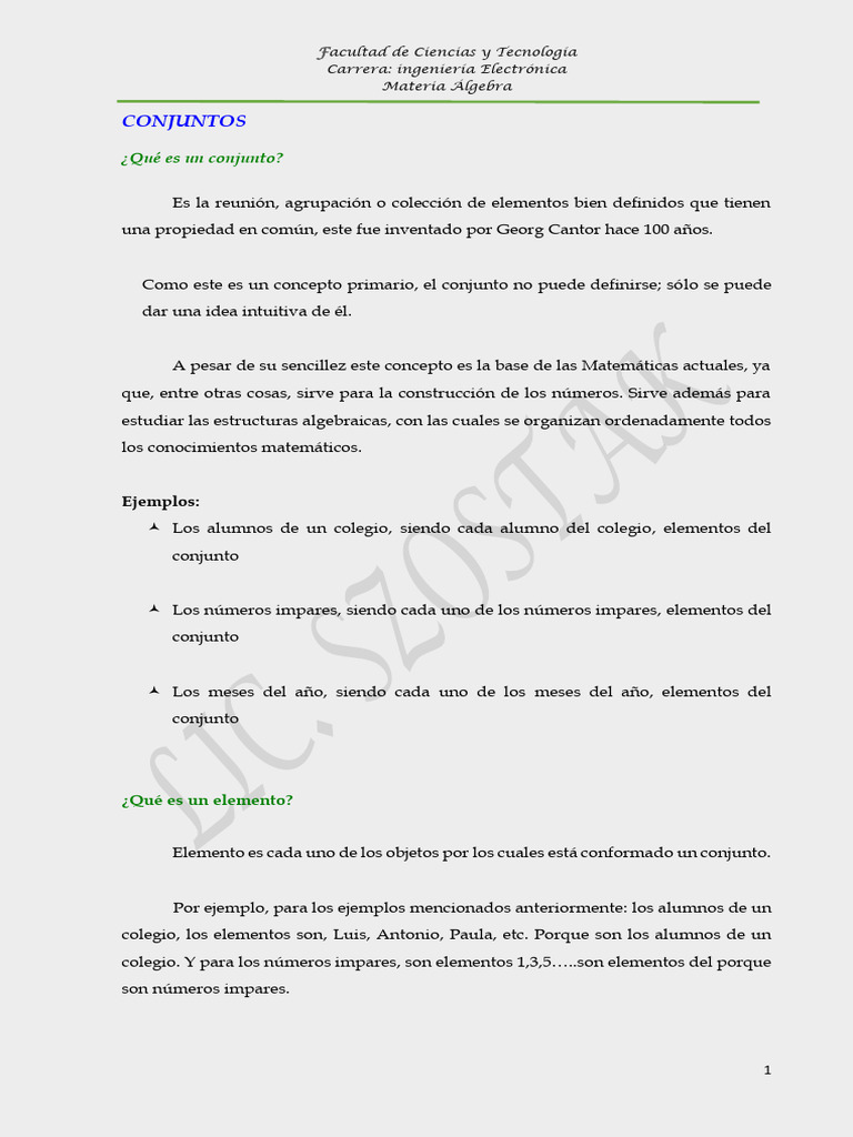 Introducción a Conjuntos en Álgebra | PDF | Conjunto (Matemáticas ...