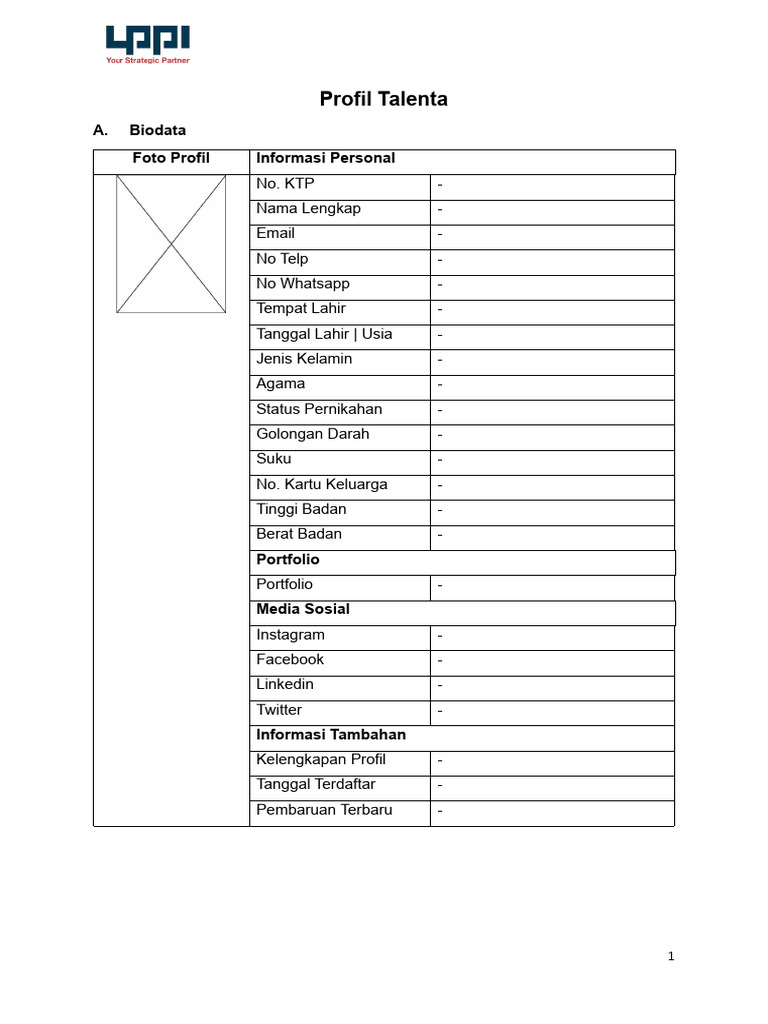 Template Profil Talenta | PDF