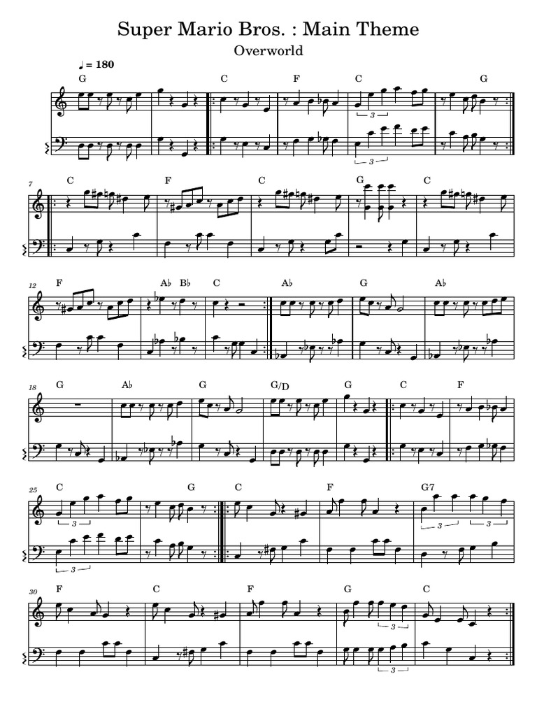 Super Mario Bros Main Theme 230909 101036 | PDF