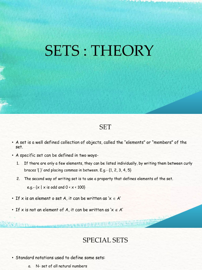 Introduction To Set | PDF