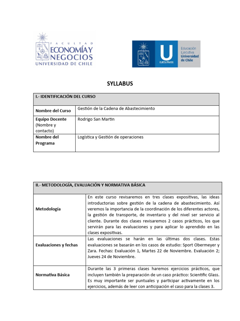 Syllabus SCM 2023V2 | PDF