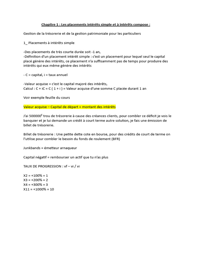 Chapitre 1 Math Fi | PDF