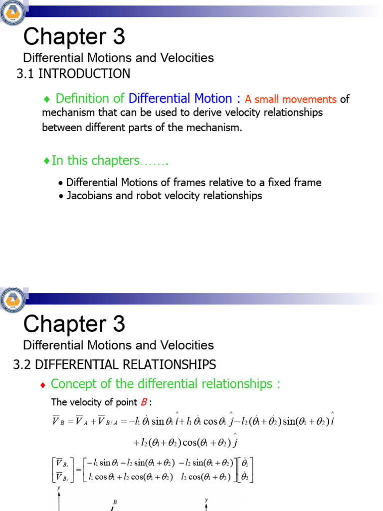 Differential Motions 1 | PDF | Derivative | Rotation