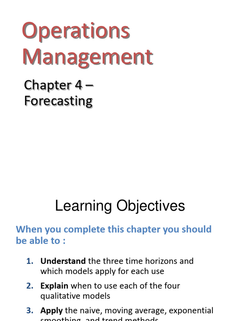 Chapter 4_Forecasting Production | PDF | Forecasting | Regression Analysis