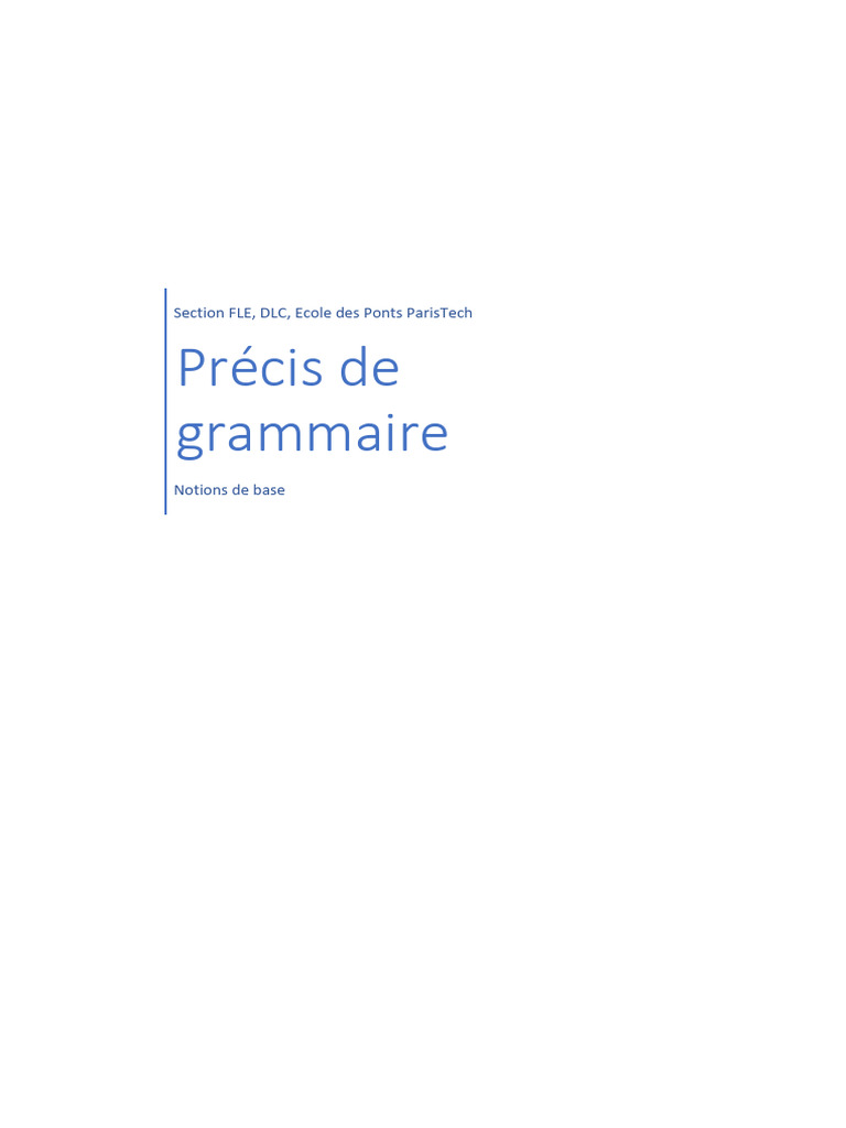 Livret de Grammaire - Mai 22 | PDF