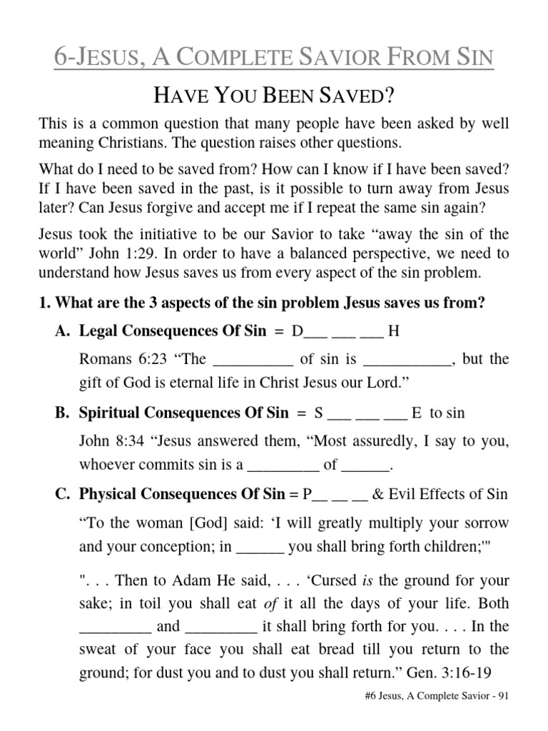 06 Jesus, A Complete Savior From Sin | PDF