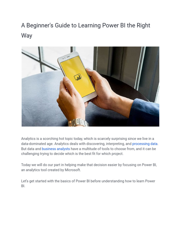 A Beginner S Guide To Learning Power BI The Right Way | PDF | Business Intelligence ...