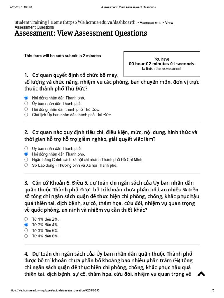 Assessment - View Assessment Questions | PDF