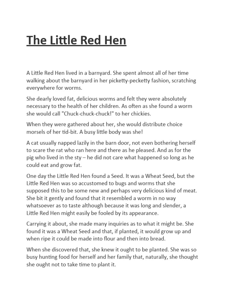 The Little Red Hen | PDF