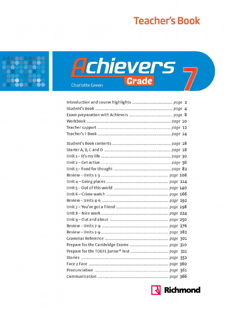 Achievers A2 - Teacher's Book | PDF