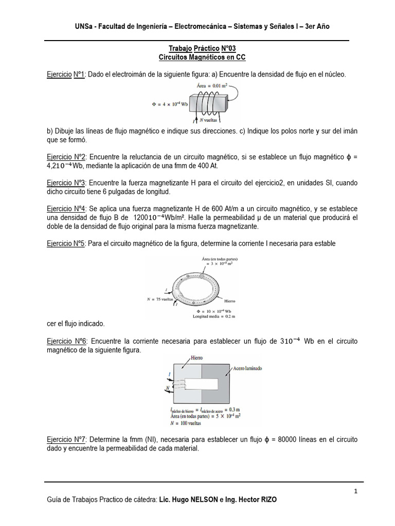 TP N°03 Circuitos Magneticos en CC | PDF | Campo magnético | Inductor