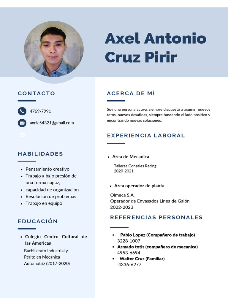 Blue Light Blue Color Blocks Flight Attendant CV | PDF