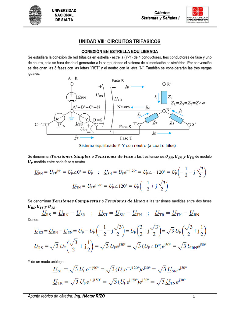 UNIDAD X - Circuitos Trifasicos | PDF | Corriente eléctrica | Cantidades fisicas