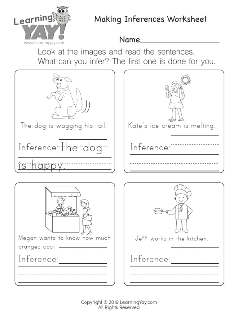 PDF First Grade English Worksheets Reading Making Inferences Making ...
