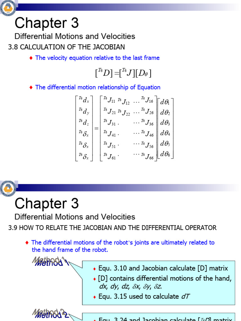Differential Motion and Jacobian Analysis | PDF