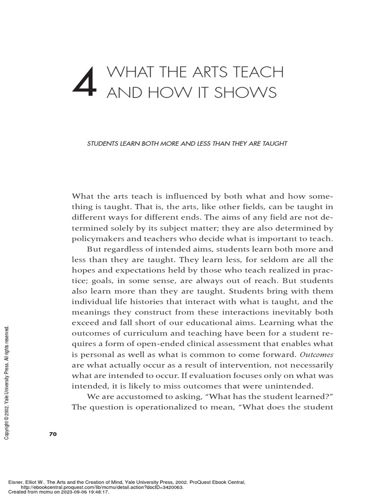 What The Arts Teach | PDF