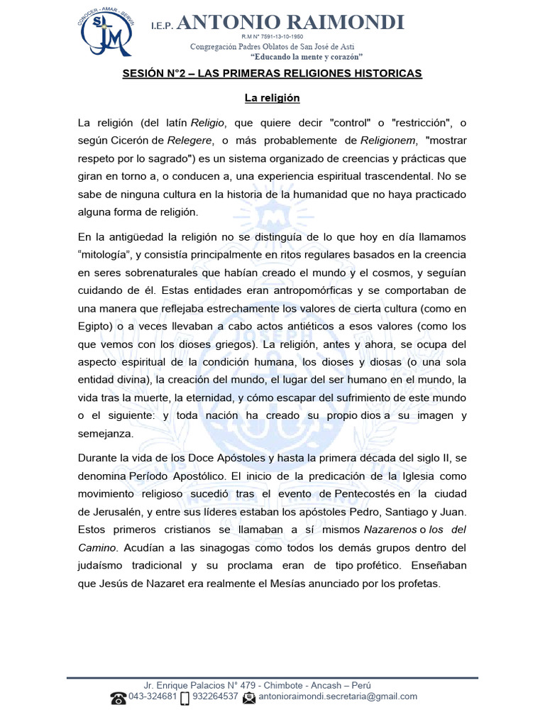 Material Complementario Sesion 2 y 3 | PDF | imperio Romano | Politeísmo