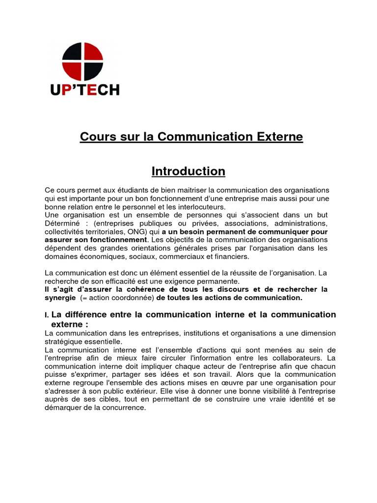 Cours Communication Externe | PDF