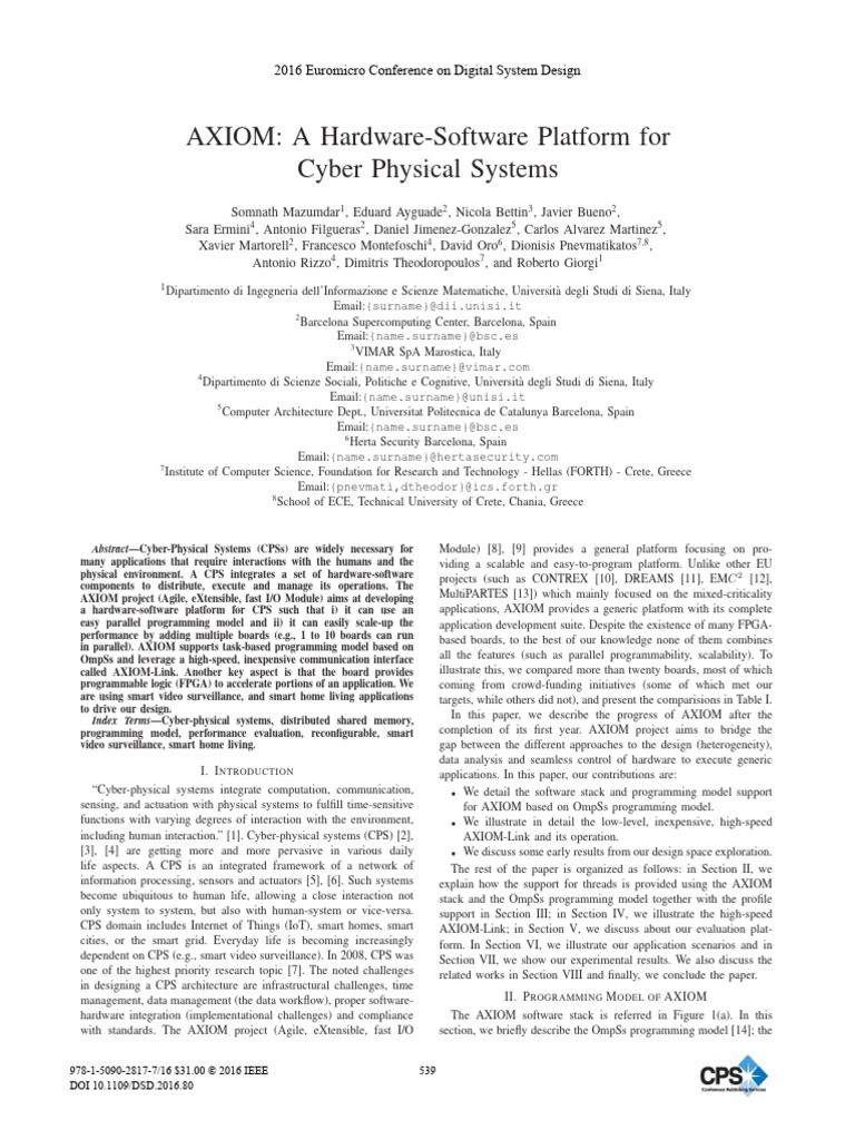 AXIOM A Hardware-Software Platform For | PDF | Field Programmable Gate ...