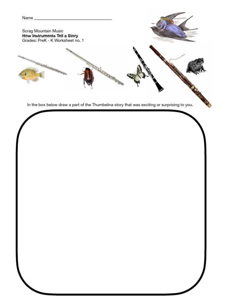 Instruments and Storytelling Worksheets | PDF | Musical Instruments ...