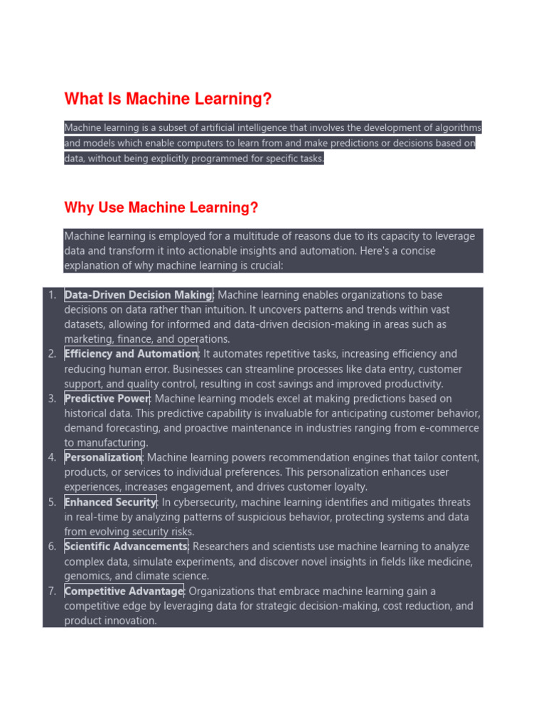 What Is Machine Learning | PDF | Machine Learning | Systems Science