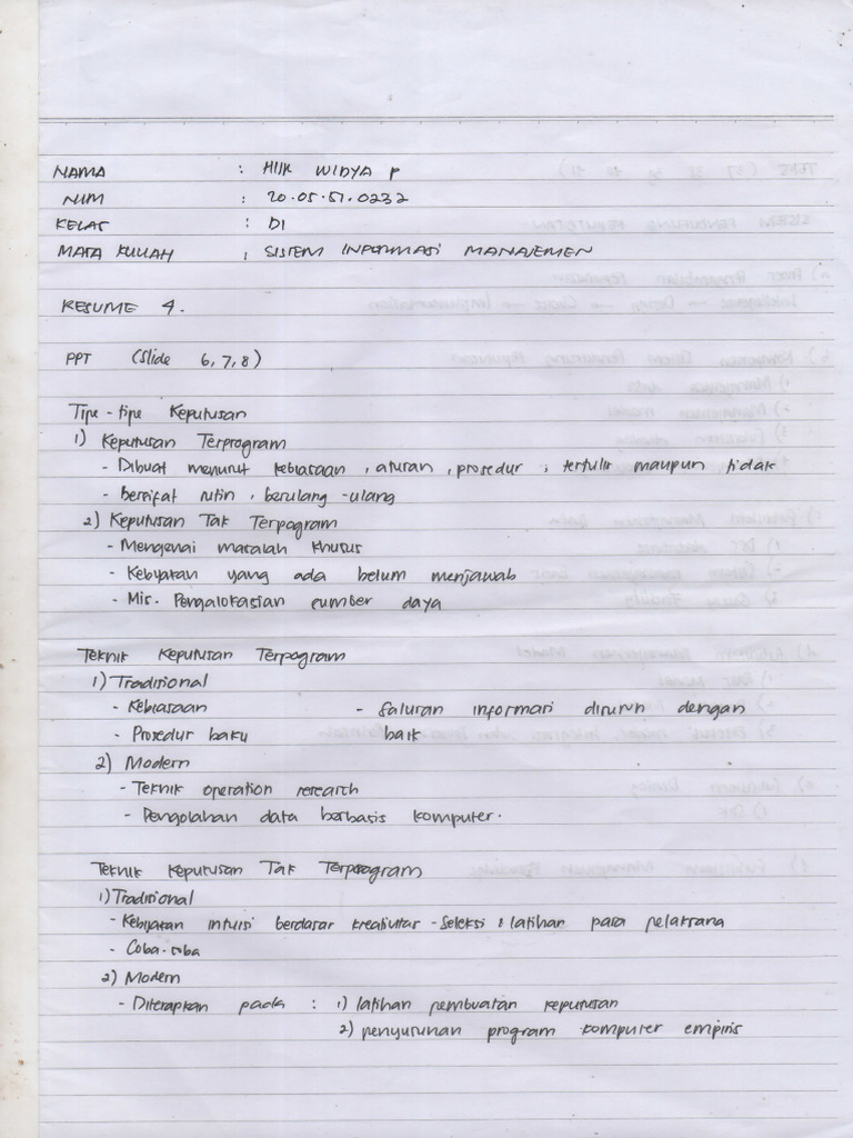 SIM Resume 4 - Hijr Widya - 0232 | PDF