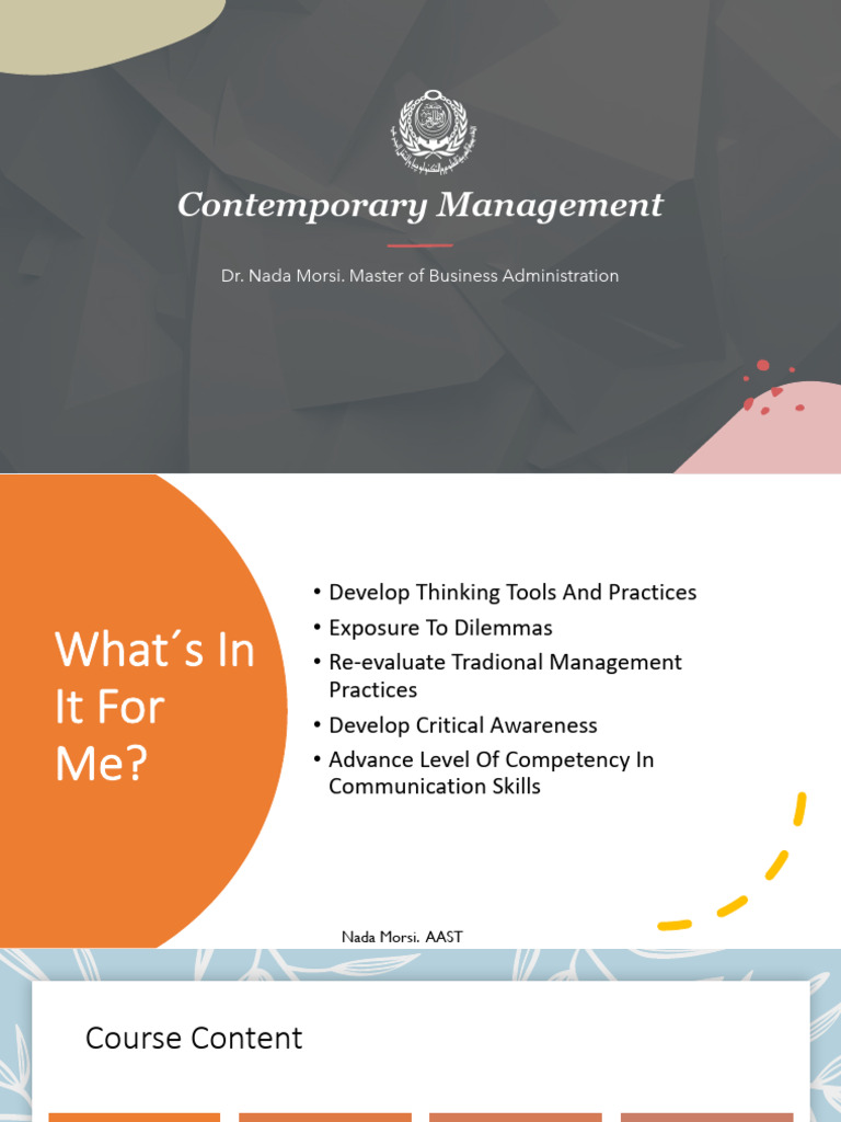 Contemporary Management Course Overview | PDF | Bureaucracy | Globalization