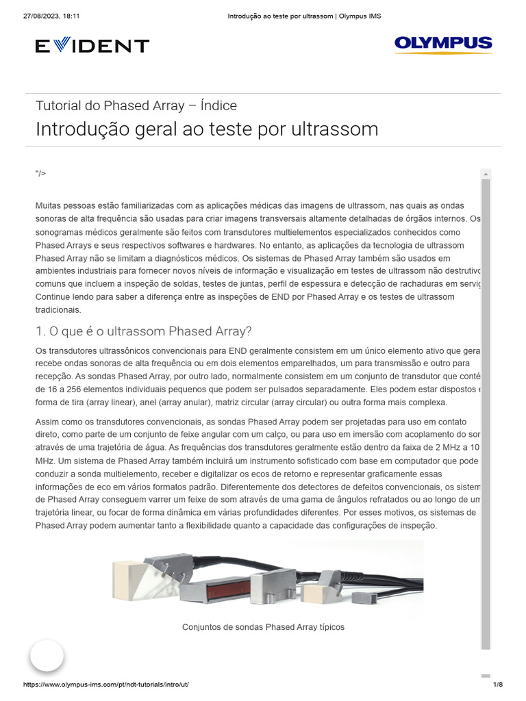 Olympus PA | PDF | Reflexão (Física) | Ondas