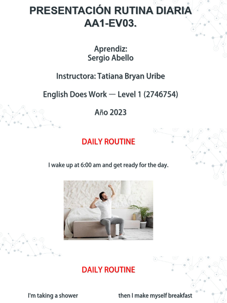 Presentación de Rutina Diaria AA1-EV03 | PDF