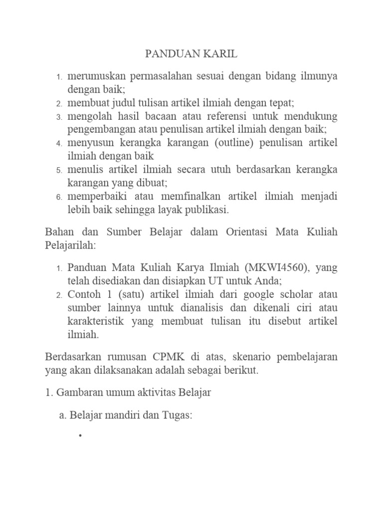 Panduan Karil | PDF