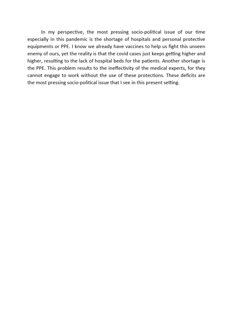 Most Socio-Political Issue in Our Time | PDF