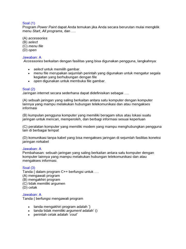 Soal Pranata Komputer | PDF