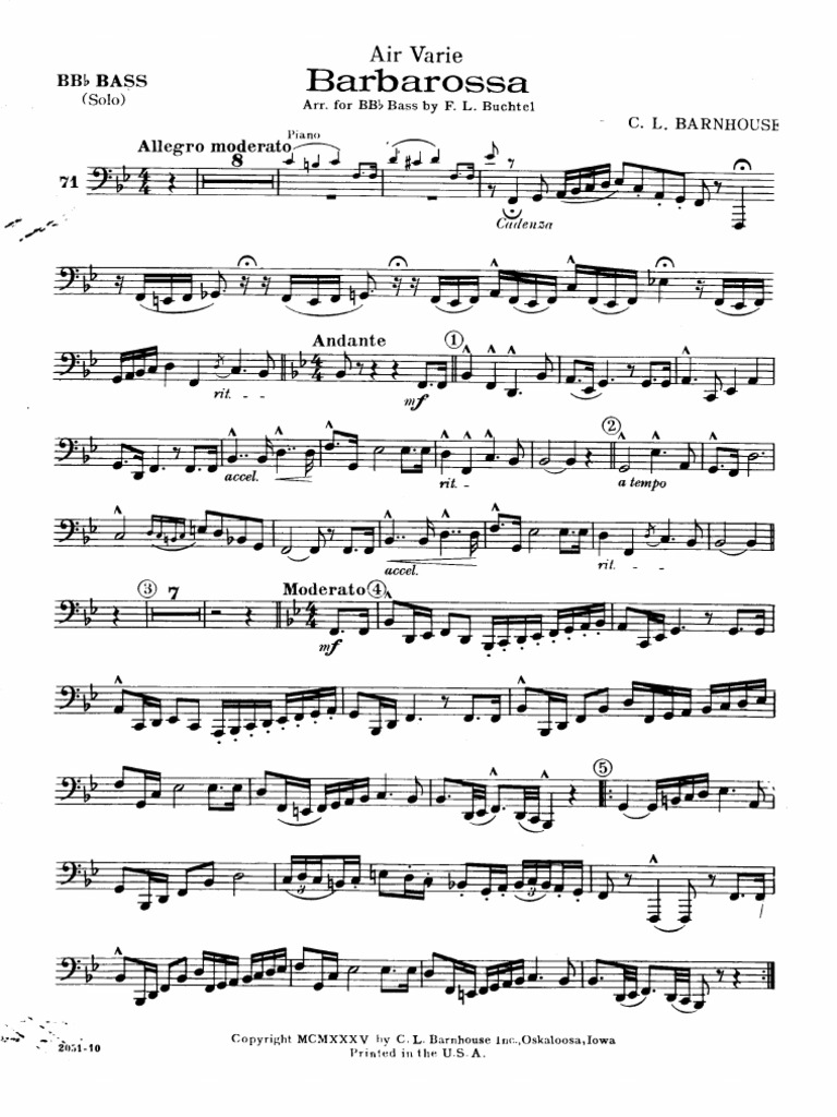 Barbarossa Tuba Part | PDF