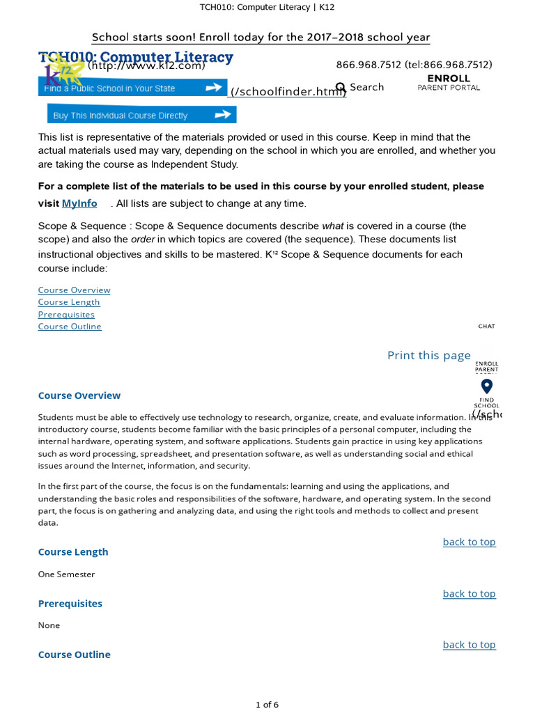 TCH 010 Computer Literacy | PDF | Spreadsheet | Operating System